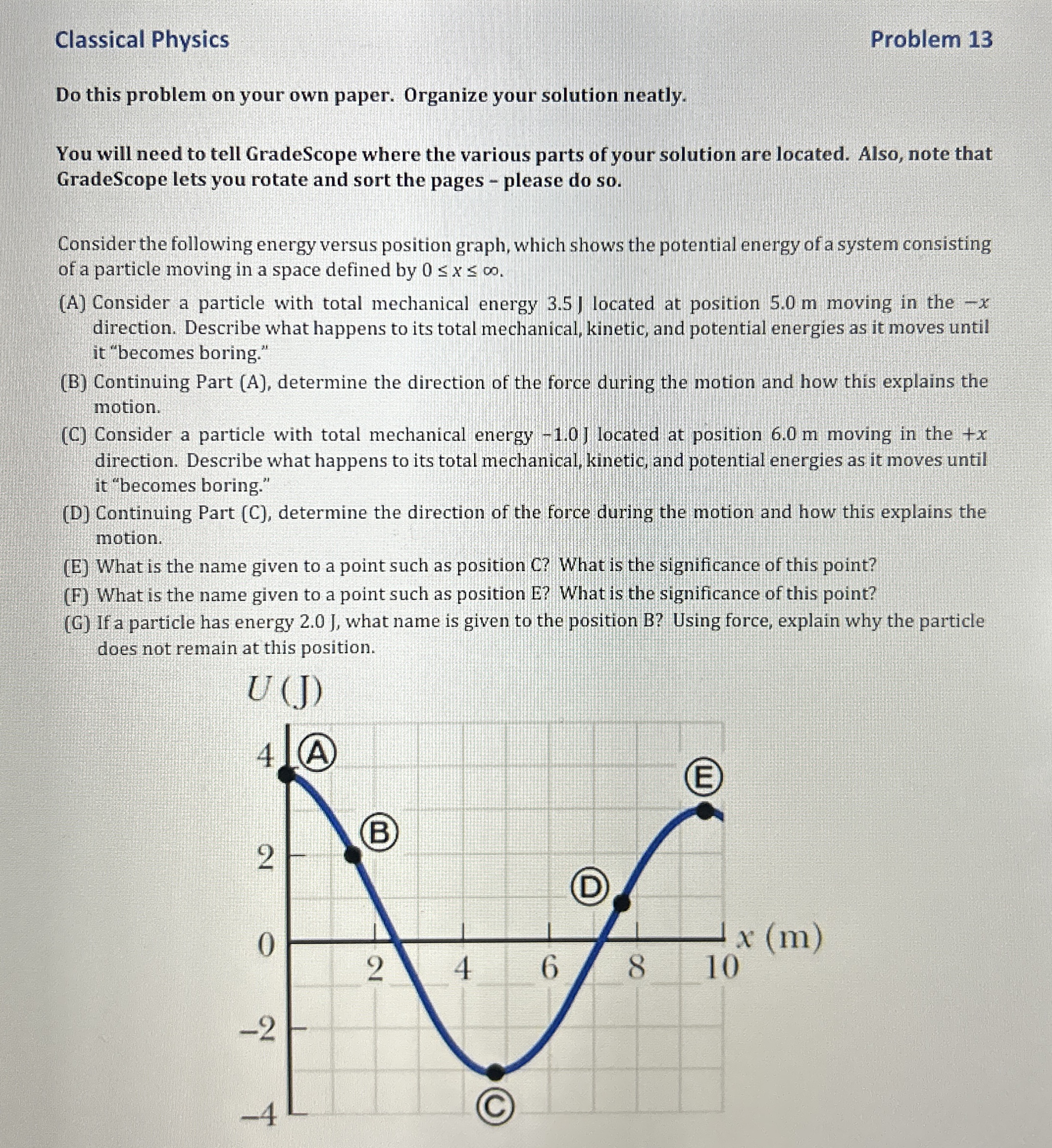 Solved Classical PhysicsProblem 13Do this problem on your | Chegg.com