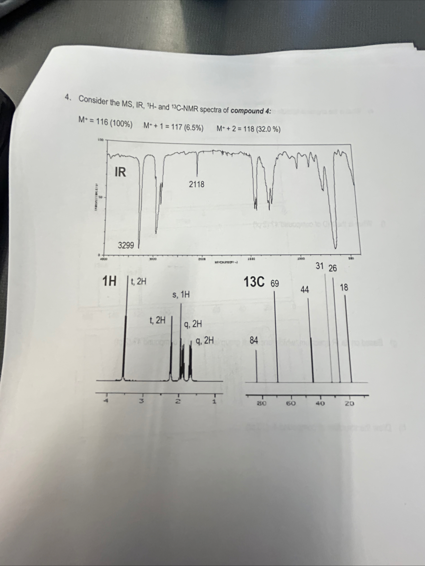 Consider the MS, ﻿IR, ?1H - ﻿and ?13C-NMR spectra of | Chegg.com
