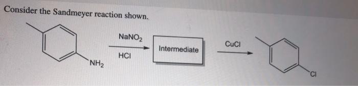 Solved Consider the Sandmeyer reaction shown. NaNO2 | Chegg.com