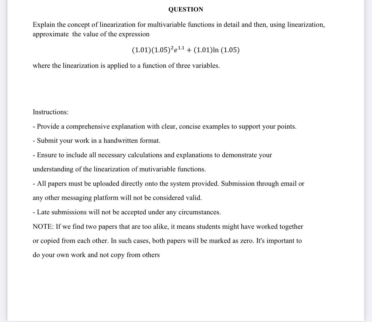 Solved QUESTIONExplain the concept of linearization for | Chegg.com