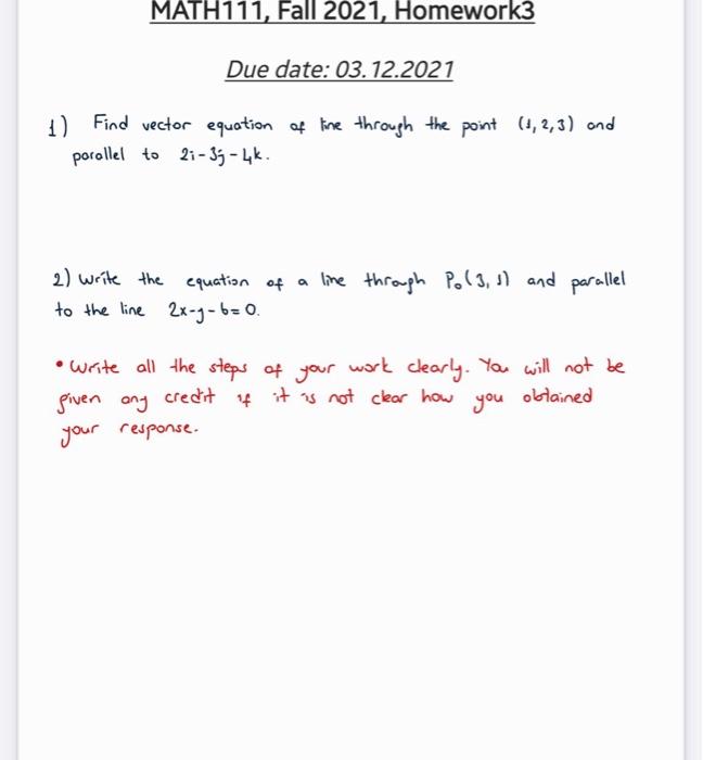 Solved MATH111, Fall 2021, Homework3 Due date: 03.12.2021 1) | Chegg.com