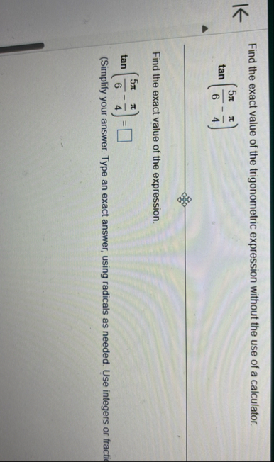 Solved Find the exact value of the trigonometric expression | Chegg.com