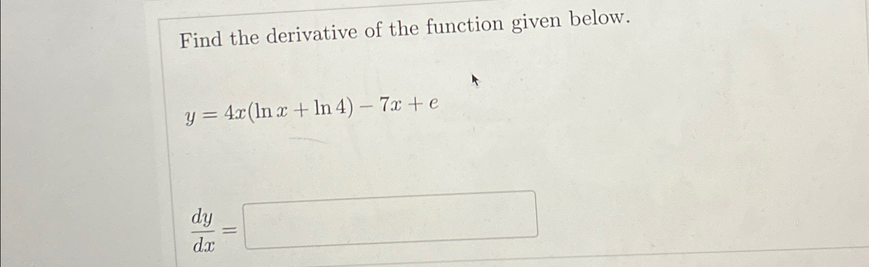Solved Find the derivative of the function given | Chegg.com