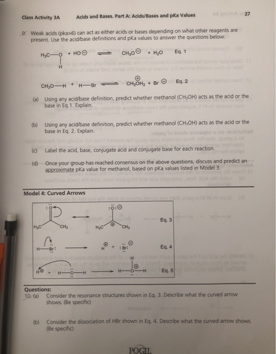 Solved 27 Class Activity 3A Acids and Bases. Part A: | Chegg.com