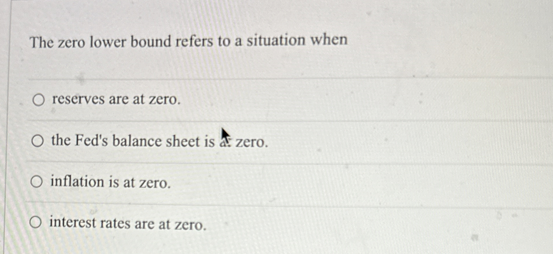 Solved The zero lower bound refers to a situation | Chegg.com