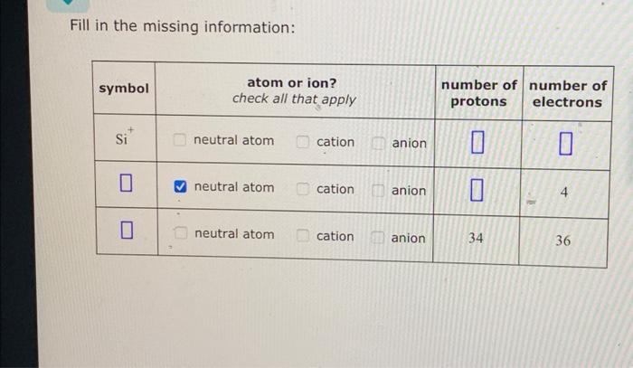 Solved Fill in the missing information: | Chegg.com