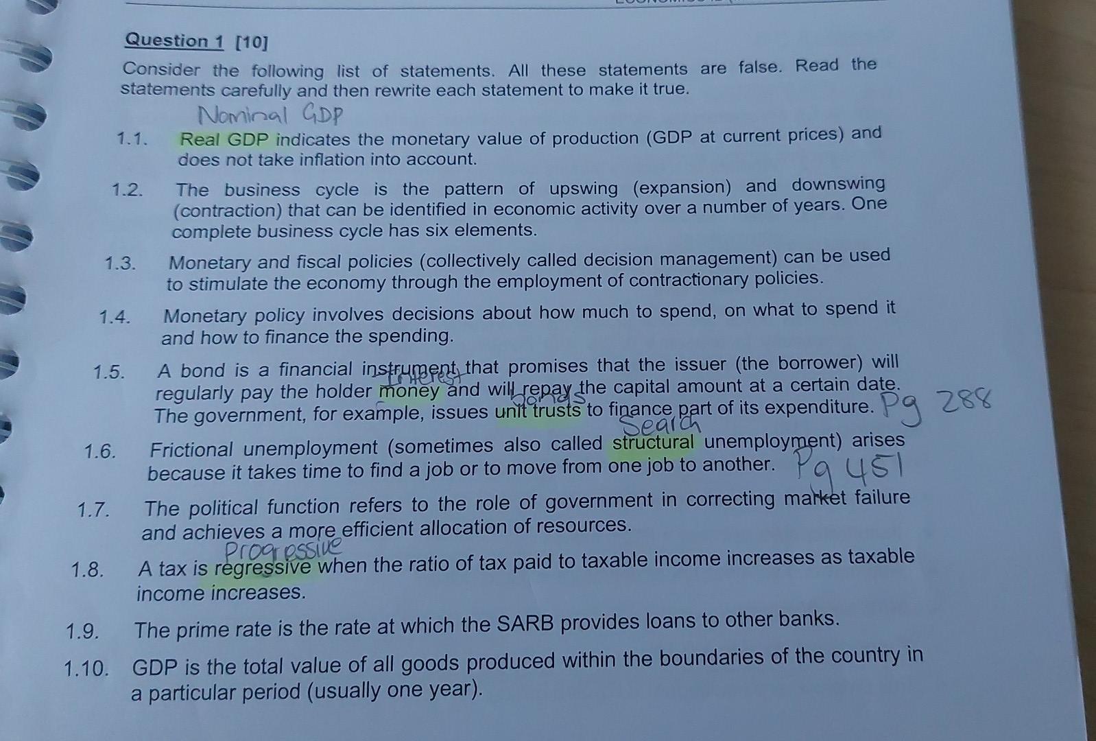 Solved Consider the following list of statements. All these | Chegg.com