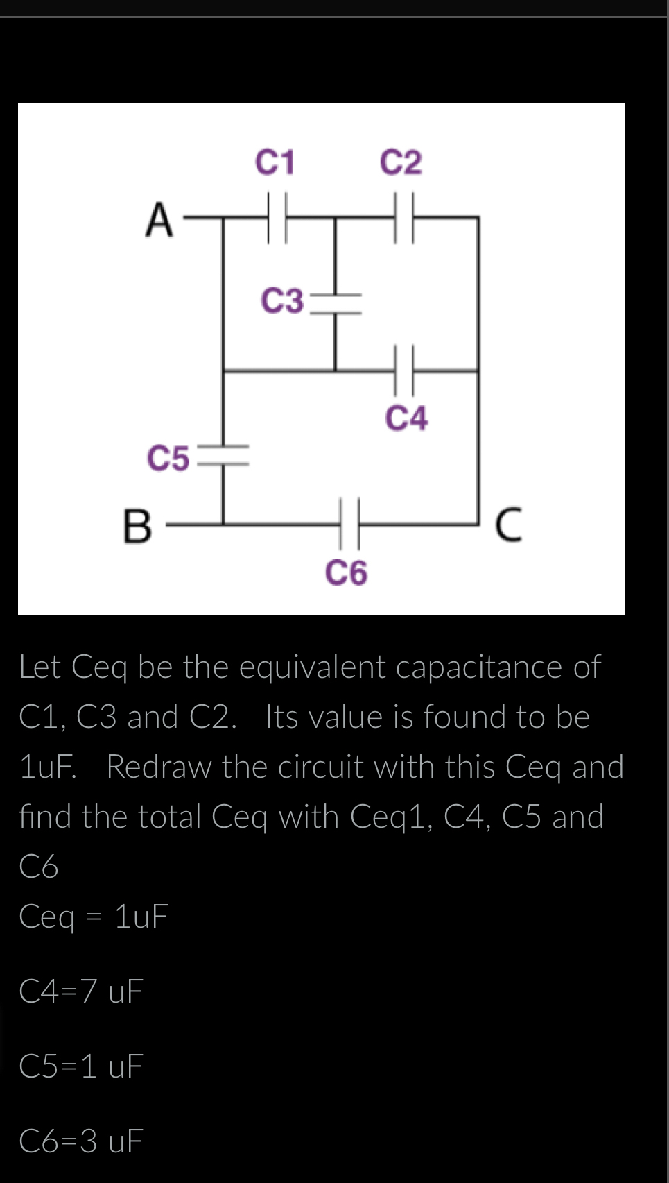 Solved Let C ﻿eq be the equivalent capacitance of C1, ﻿C3 | Chegg.com