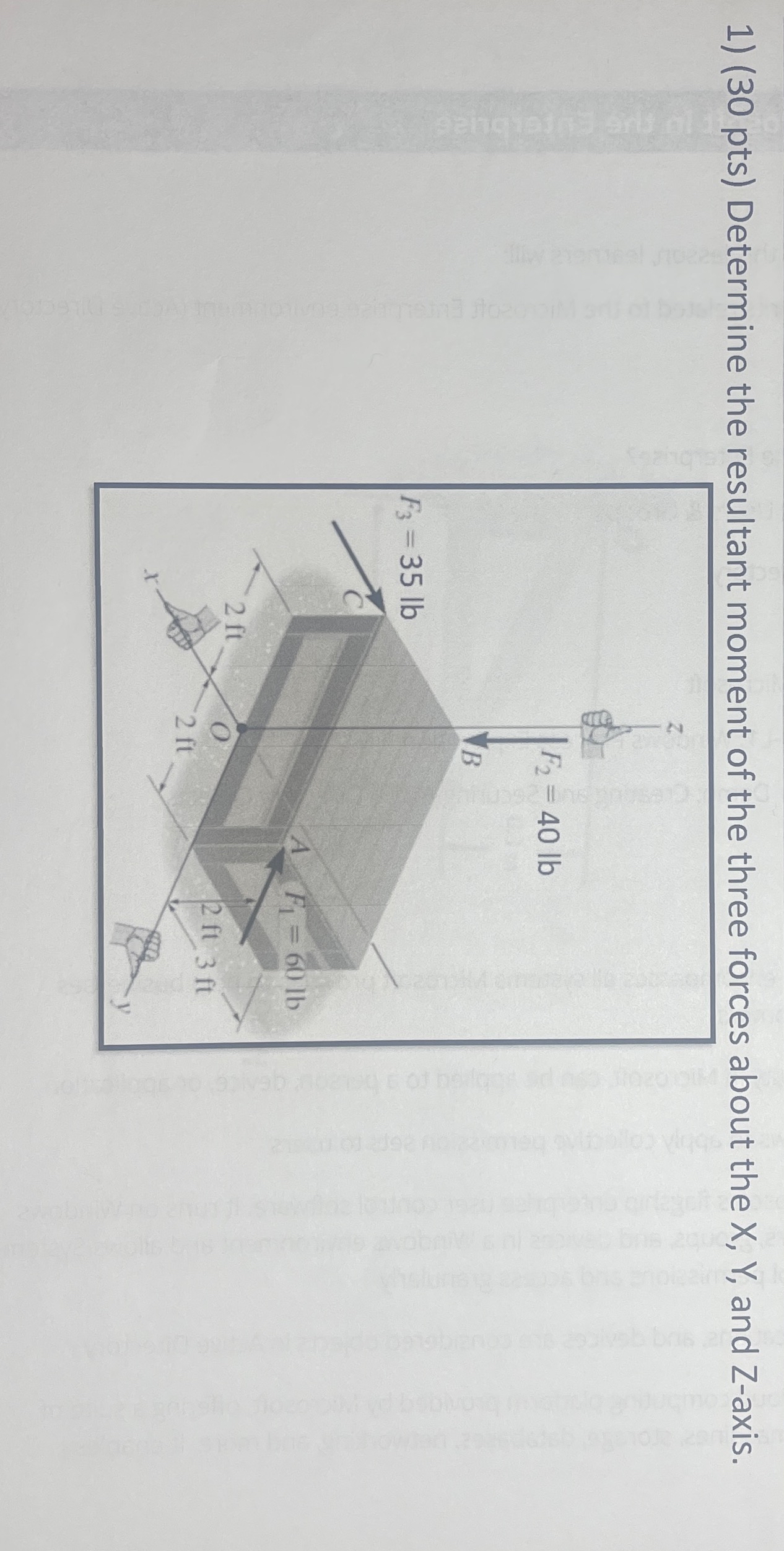 Solved (30 ﻿pts) ﻿Determine the resultant moment of the | Chegg.com
