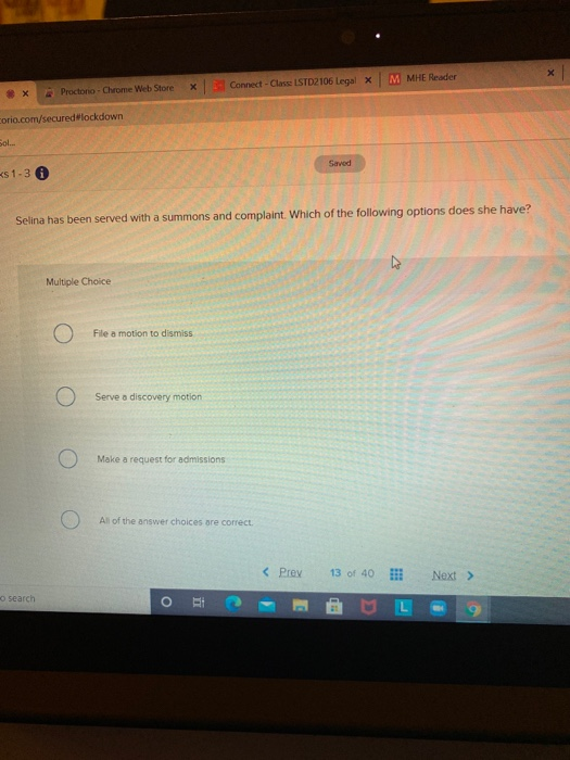 Solved x M MHE Reader X Connect - Classe LSTD2106 Legal X X | Chegg.com
