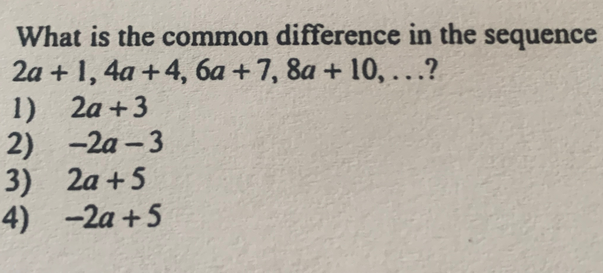 Solved What is the common difference in the sequence | Chegg.com