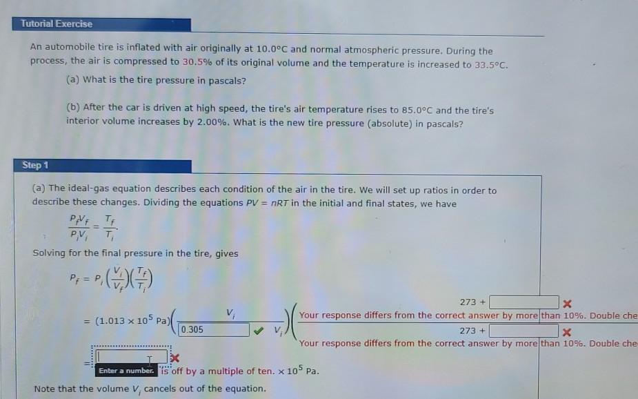 Solved Tutorial Exercise An automobile tire is inflated with | Chegg.com