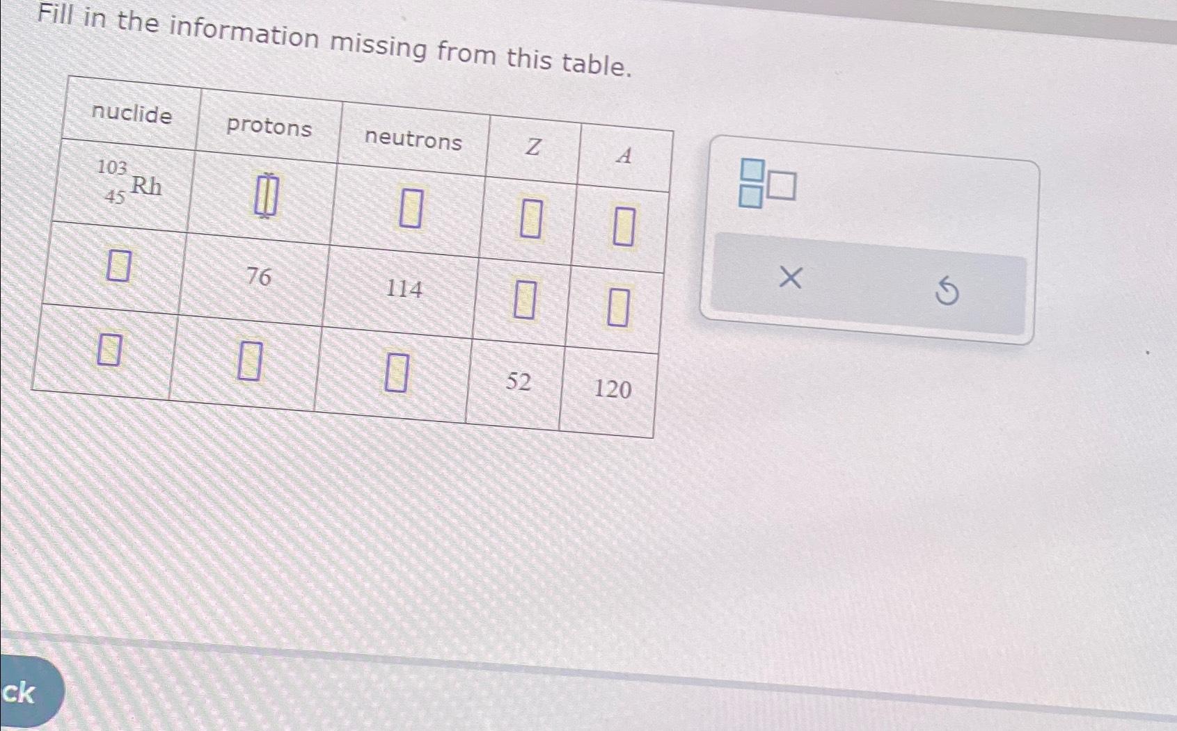 Solved Fill in the information missing from this | Chegg.com
