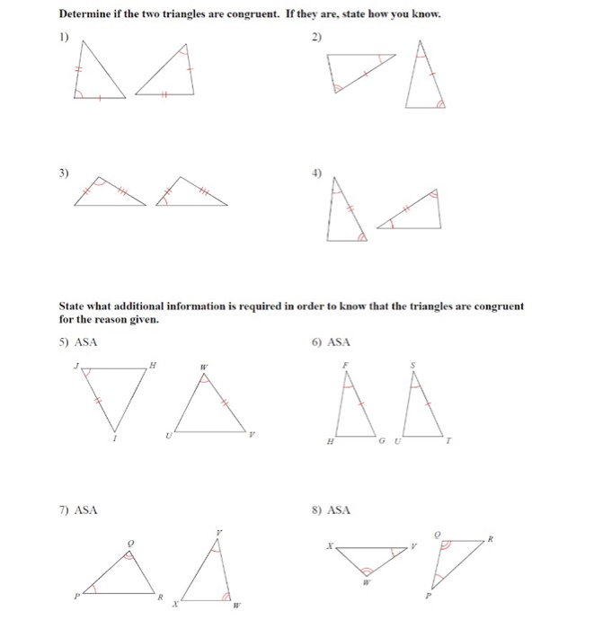 Solved Determine if the two triangles are congruent. If they | Chegg.com