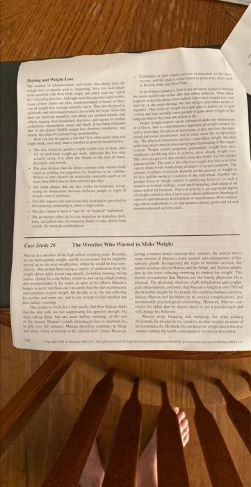 Solved 26 Nutrition and Metabolisal Objectires A Caical | Chegg.com