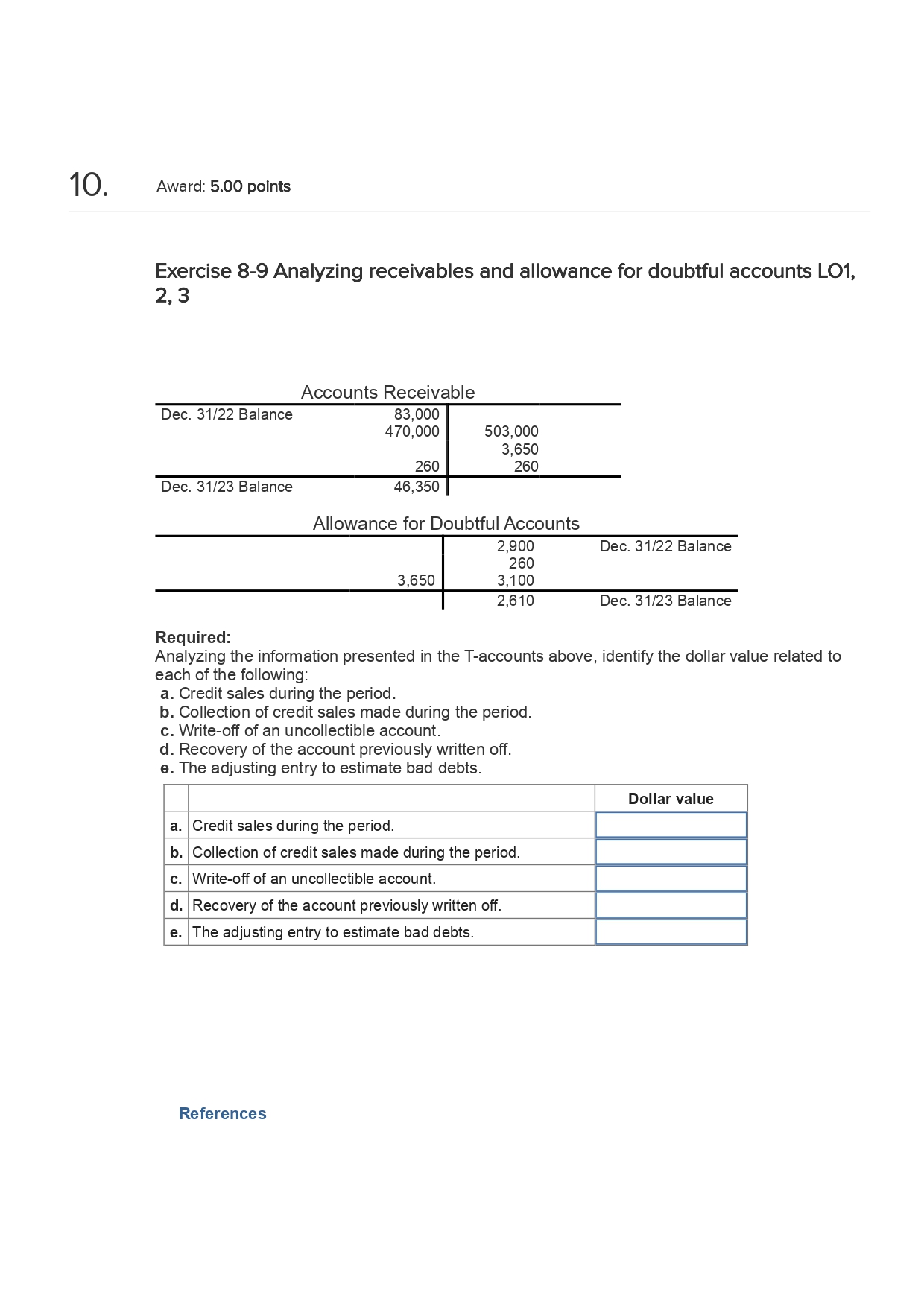 Solved Award: 5.00 ﻿pointsExercise 8-9 ﻿Analyzing | Chegg.com