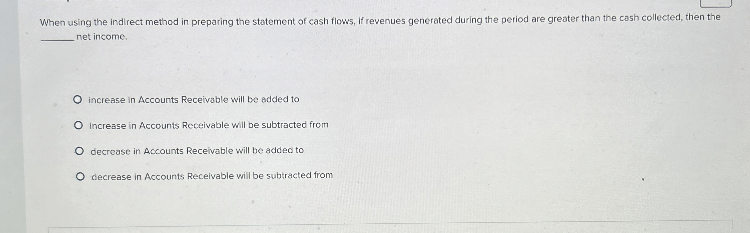Solved When using the indirect method in preparing the | Chegg.com