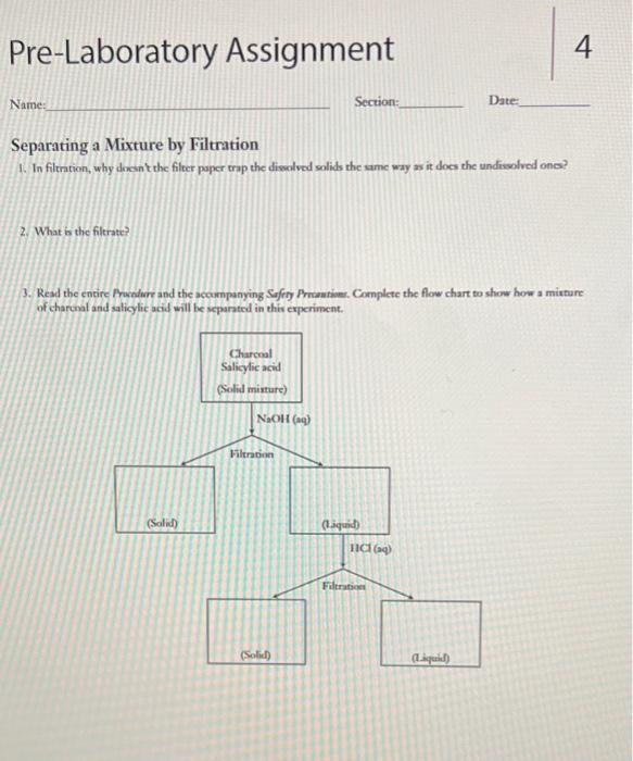 Solved Pre-Laboratory Assignment Name: 2. What is the | Chegg.com