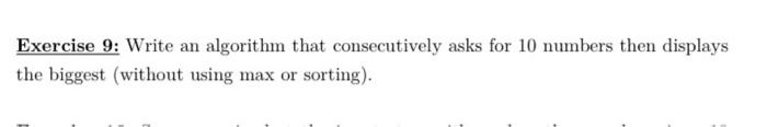 Solved Exercise 9: Write an algorithm that consecutively | Chegg.com