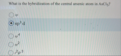 Solved What is the hybridization of the central arsenic atom | Chegg.com