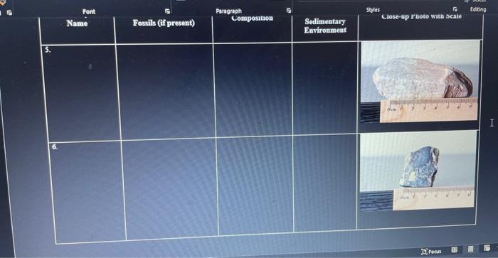 Solved sedimentary rocks help. | Chegg.com