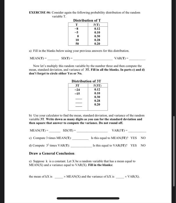 Solved Sums and Differences of Random Variables You must use | Chegg.com