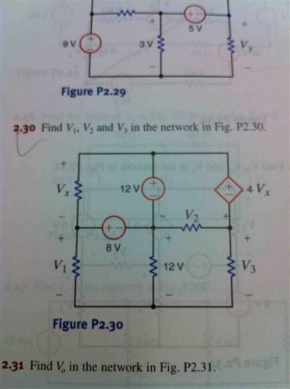 Solved Figure P2. 29 Find V1, V2 and V3 in the network in | Chegg.com