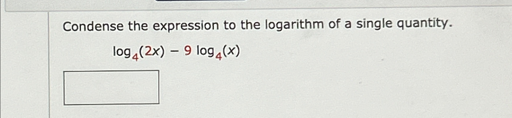 Solved Condense the expression to the logarithm of a single | Chegg.com