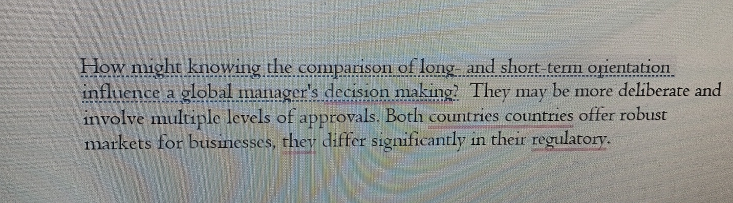 Solved How might knowing the comparison of long- ﻿and | Chegg.com