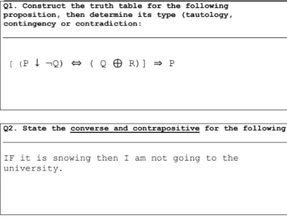 Solved Q1. Construct the truth table for the following | Chegg.com
