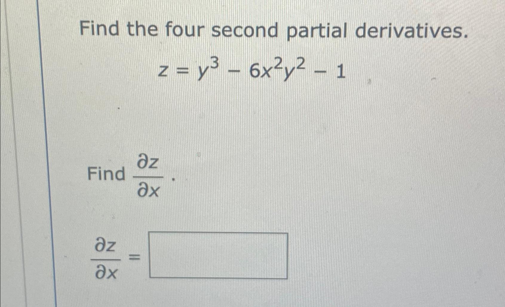Solved Find the four second partial | Chegg.com