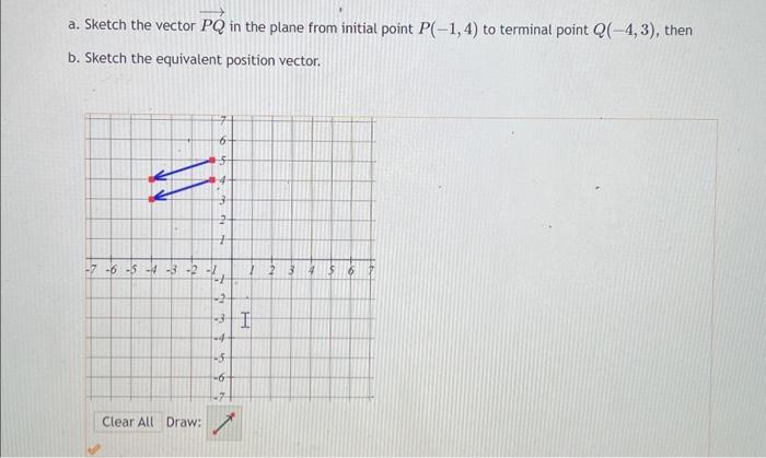 Solved a. Sketch the vector PQ in the plane from initial | Chegg.com