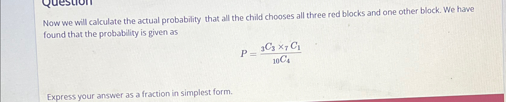 Solved Now we will calculate the actual probability that all | Chegg.com