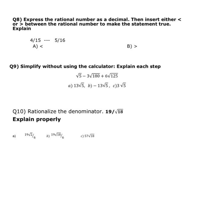 Solved Part 2: Number theory. Q6) Use BEDMAS to solve the | Chegg.com
