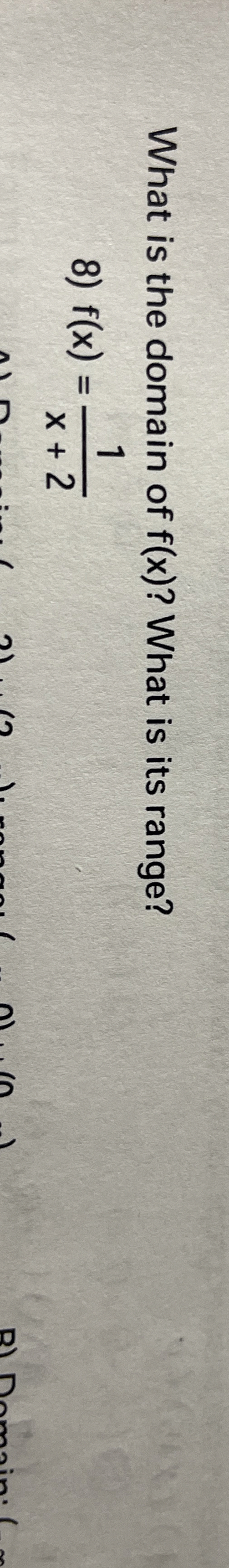 Solved What is the domain of f(x) ? ﻿What is its | Chegg.com