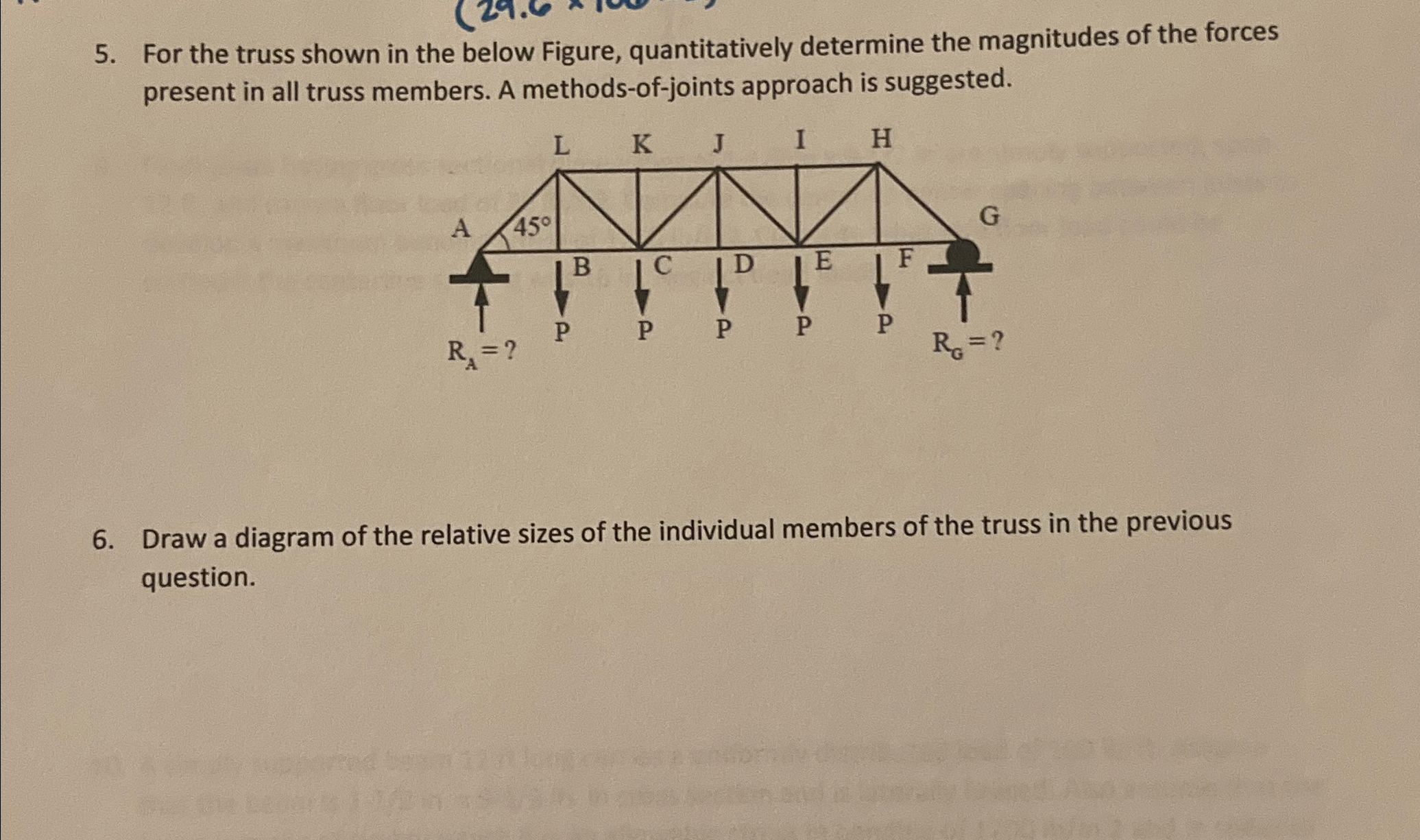 For the truss shown in the below Figure, | Chegg.com
