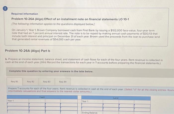 Solved Required information Problem 10-26A (Algo) Effect of | Chegg.com