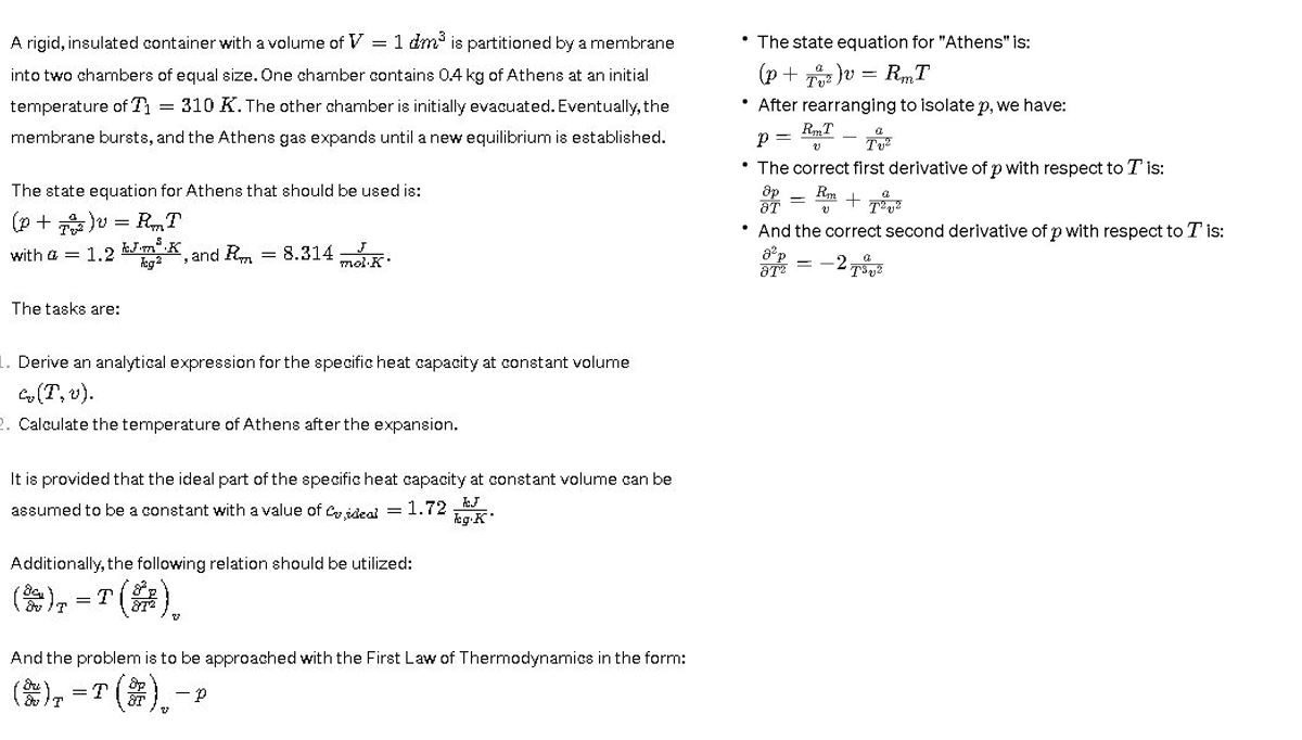 Solved please solve completly.: A rigid, insulated container | Chegg.com