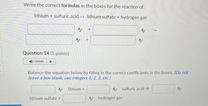 Solved Write the correct formulas in the boxes for the | Chegg.com