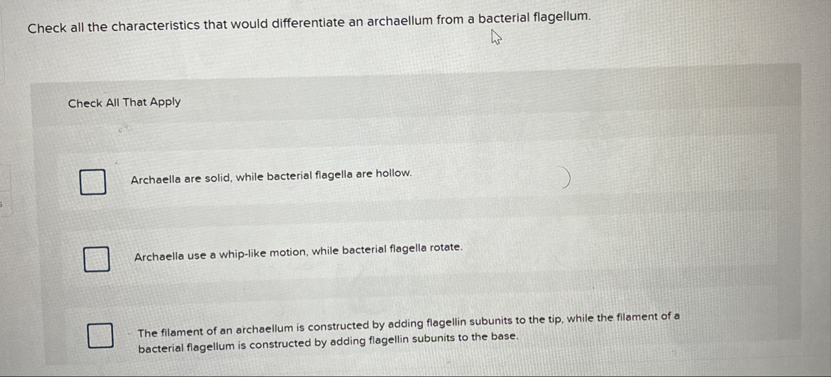 Solved Check all the characteristics that would | Chegg.com