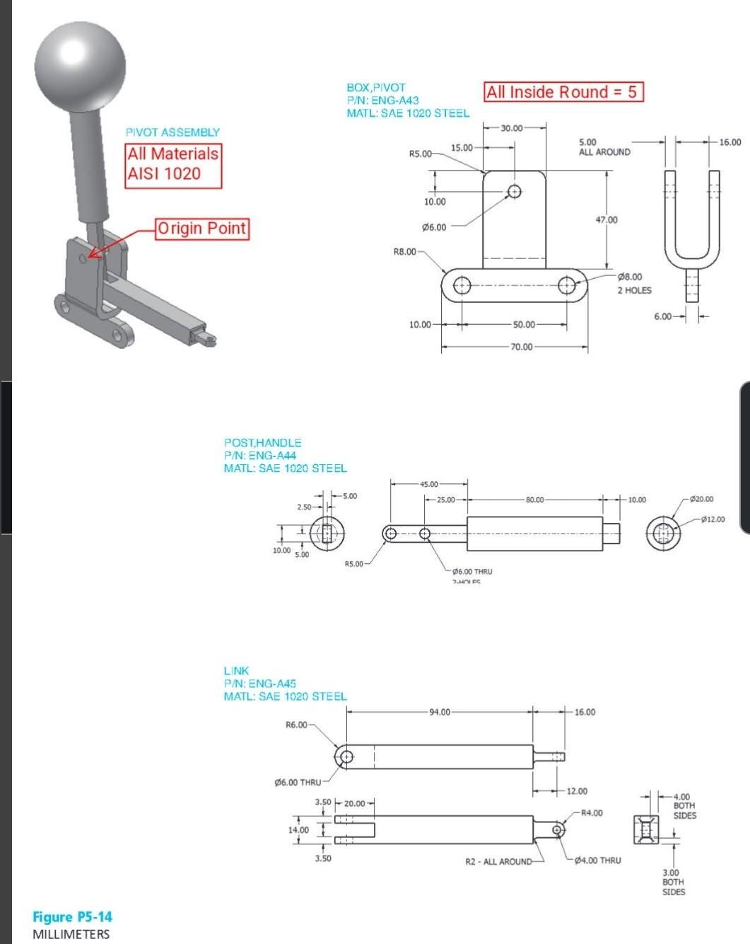 BOX,PIVOT P/N: ENG-A43 MATL:SAE 1020 STEEL | Chegg.com