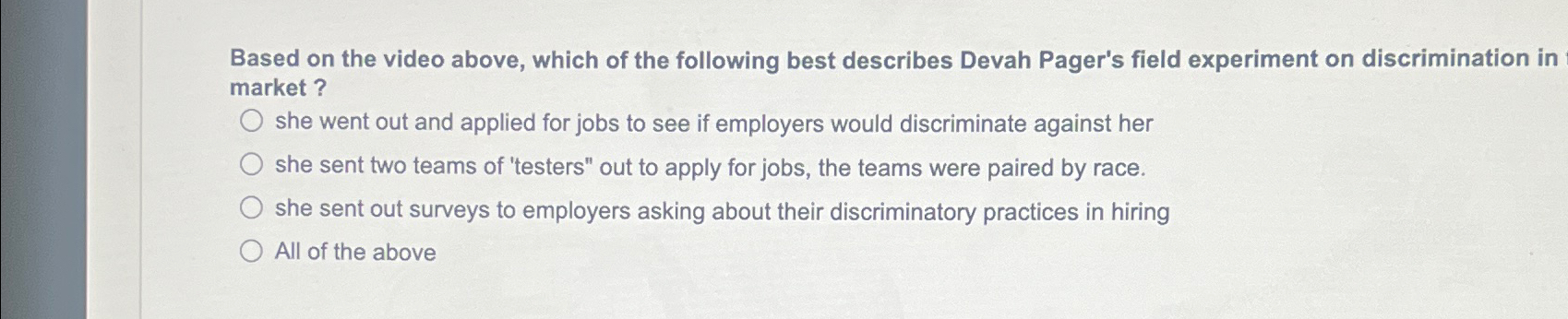 Solved Based on the video above, which of the following best | Chegg.com