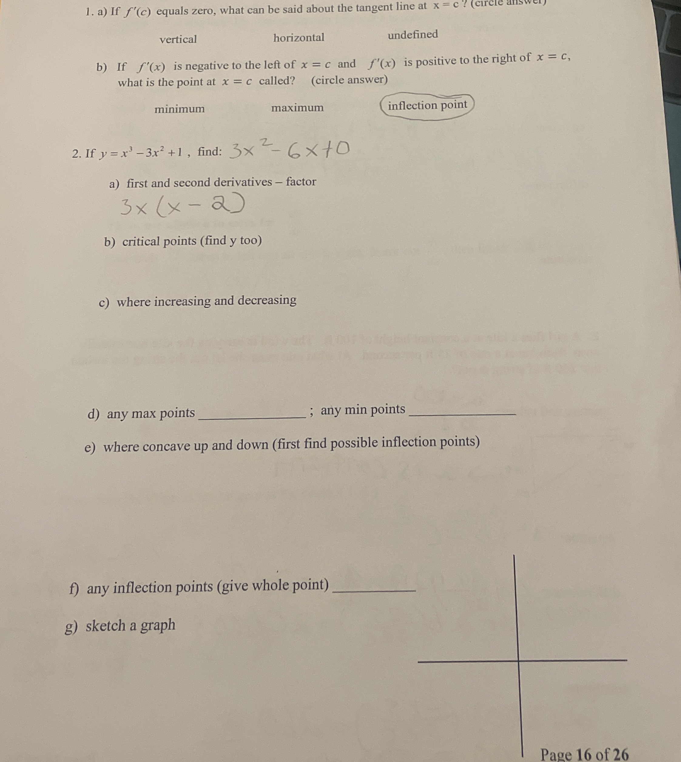 Solved a) ﻿If f'(c) ﻿equals zero, what can be said about the | Chegg.com