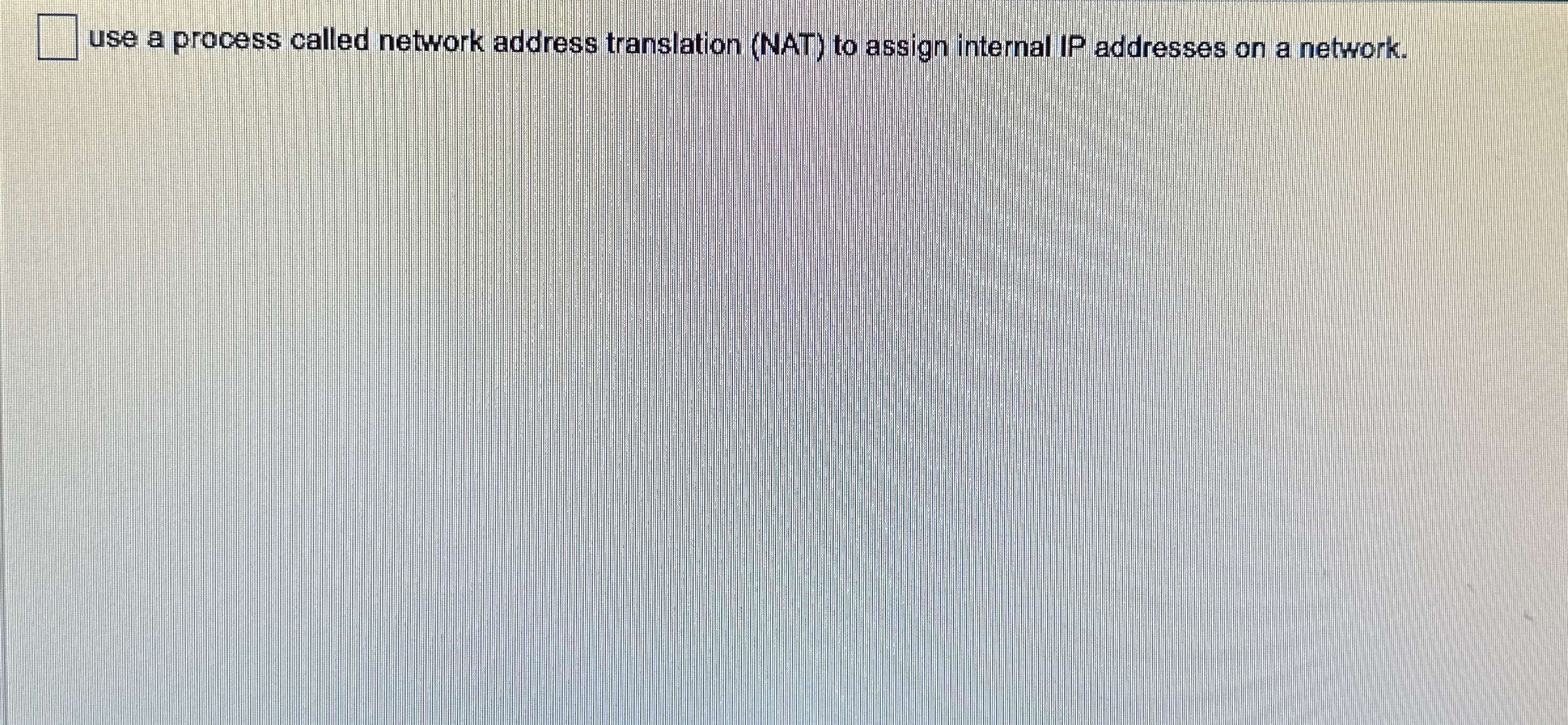 Solved whats uses a process called network address | Chegg.com