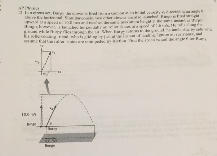Solved AP Physics 12. In a circus act, Burpy the clown is | Chegg.com