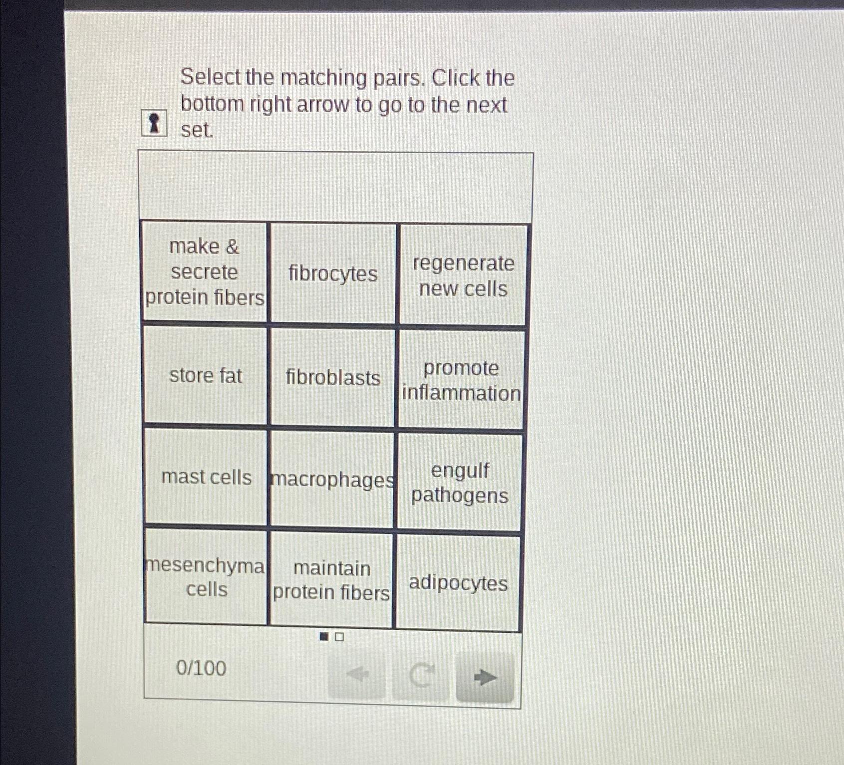 Solved Select the matching pairs. Click the bottom right | Chegg.com