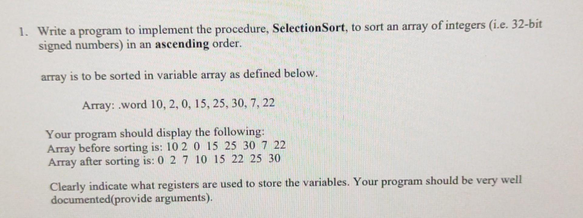 Solved Write a program to implement the procedure, | Chegg.com