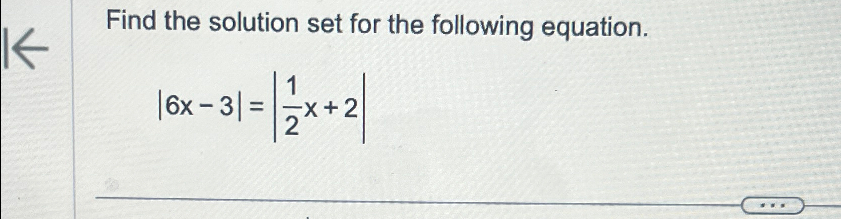 Solved Find the solution set for the following | Chegg.com
