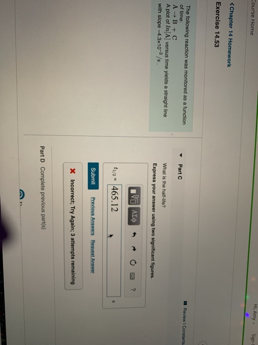 Solved Course Home Hi, Amy Sign | Chegg.com