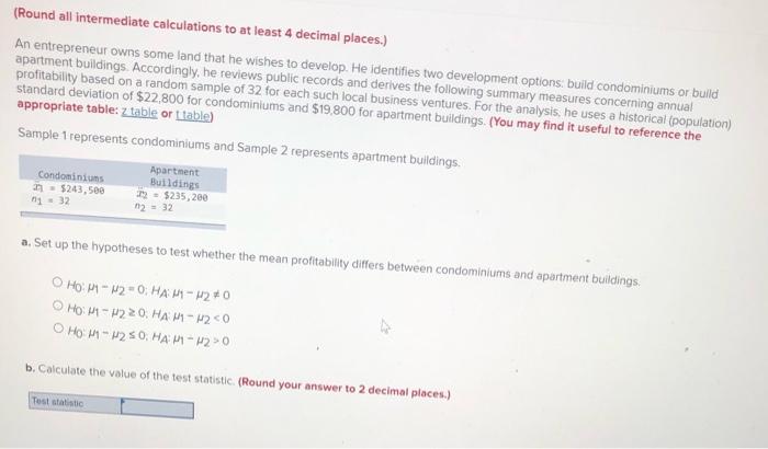 Solved (Round all intermediate calculations to at least 4 | Chegg.com